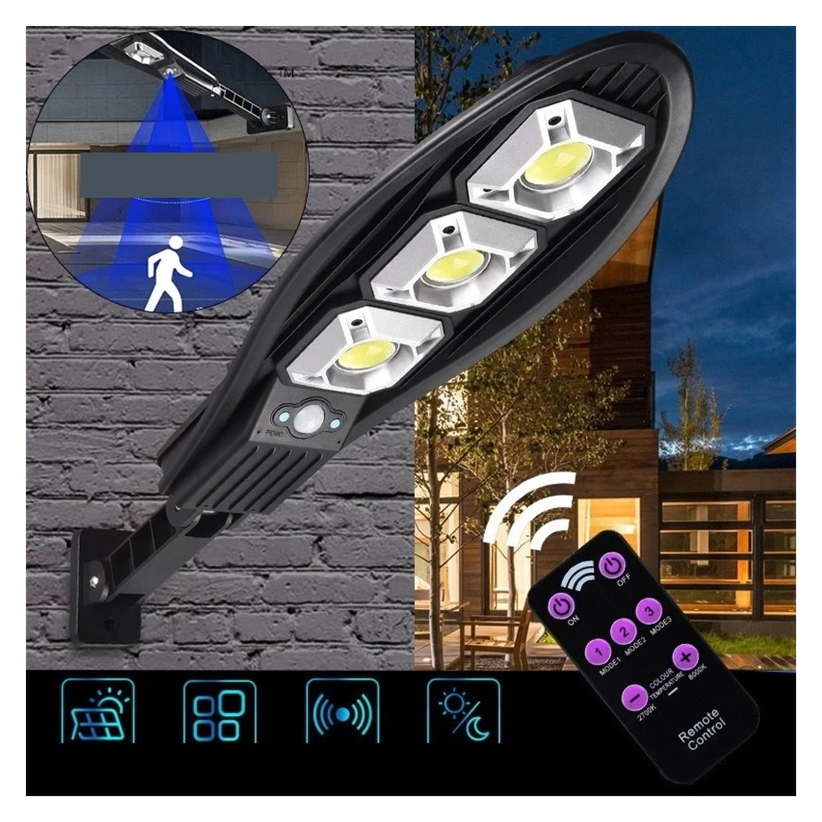 Solar LED Motion Sensor Lamp, Waterproof Outdoor Decorative Lighting ...