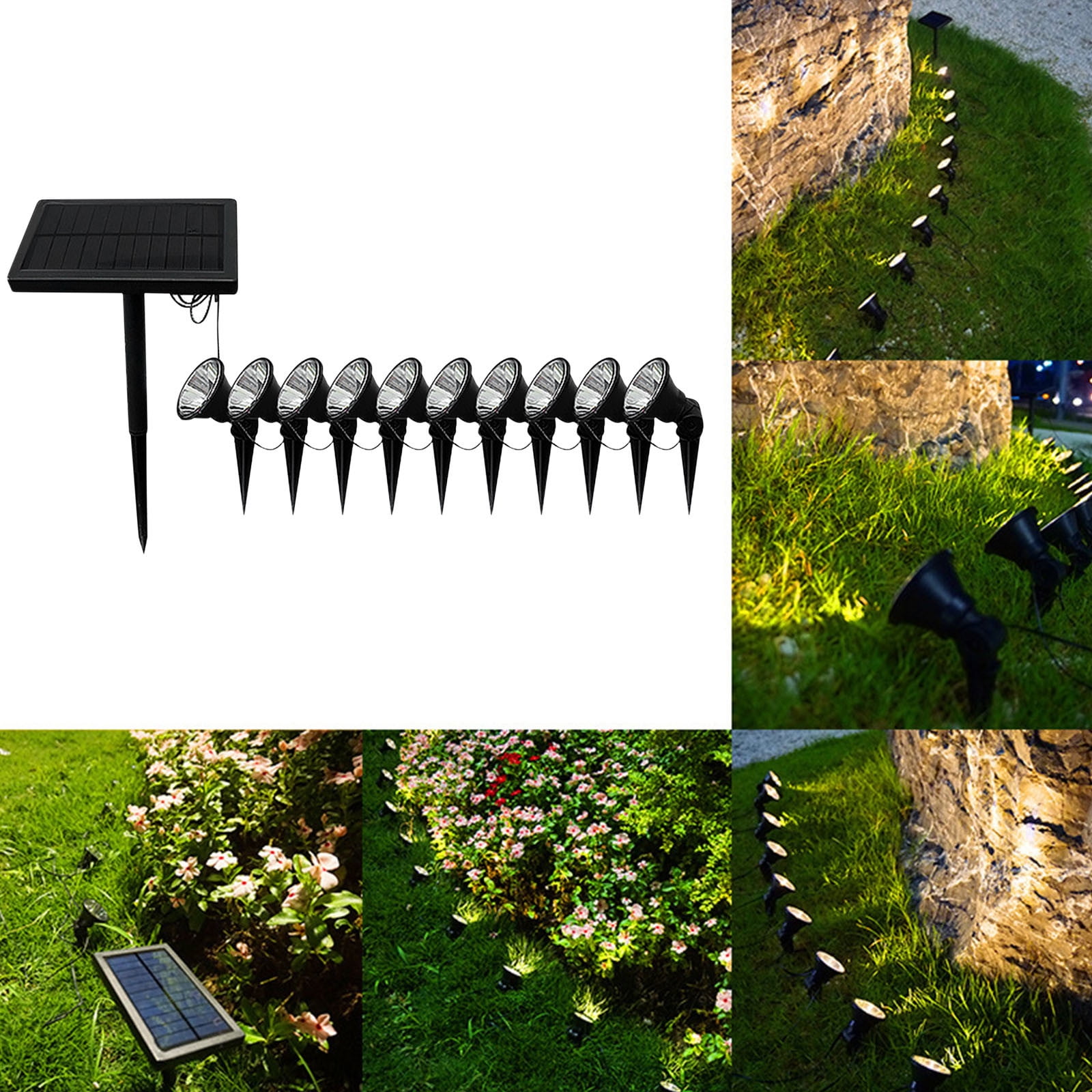 Solar LED RGB Landscape Lights | IP68 Waterproof Garden Spotlights | 16 ...