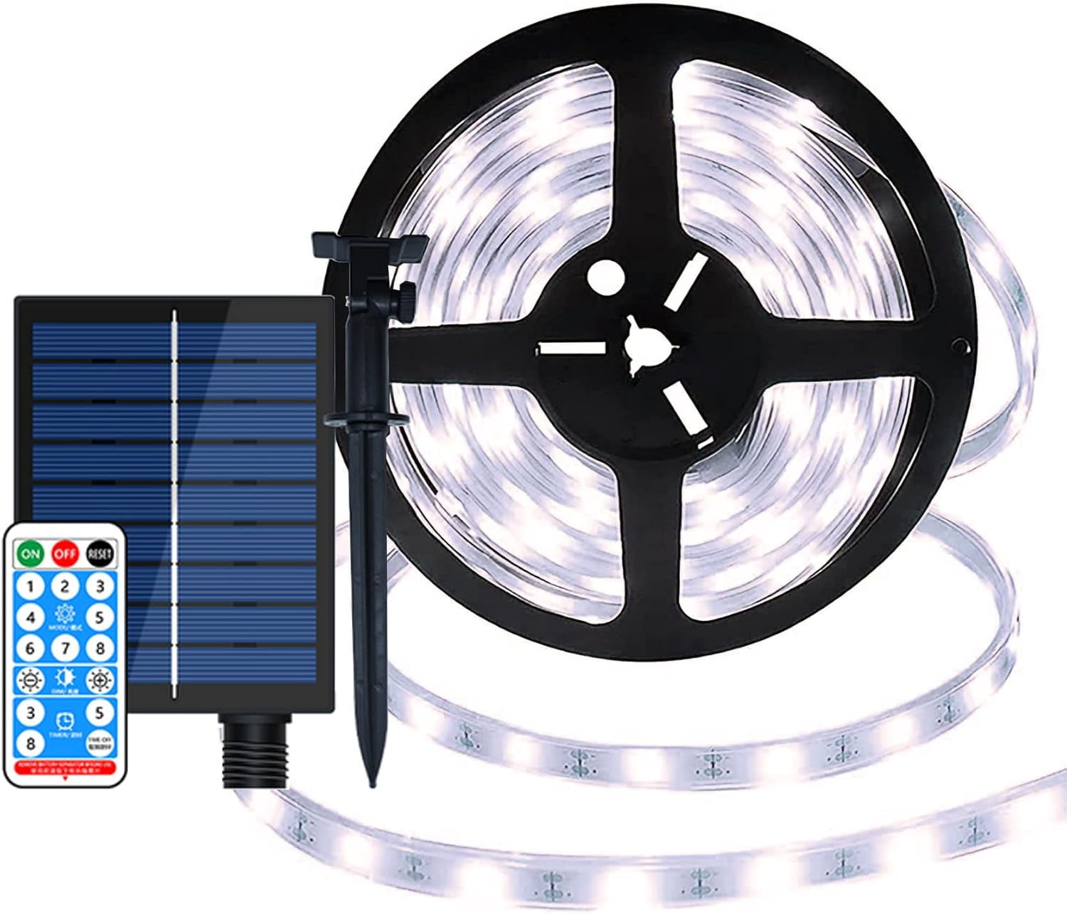 Solar LED Strip Lights 10M 240LED Waterproof Flexible Rope Lights 8 ...