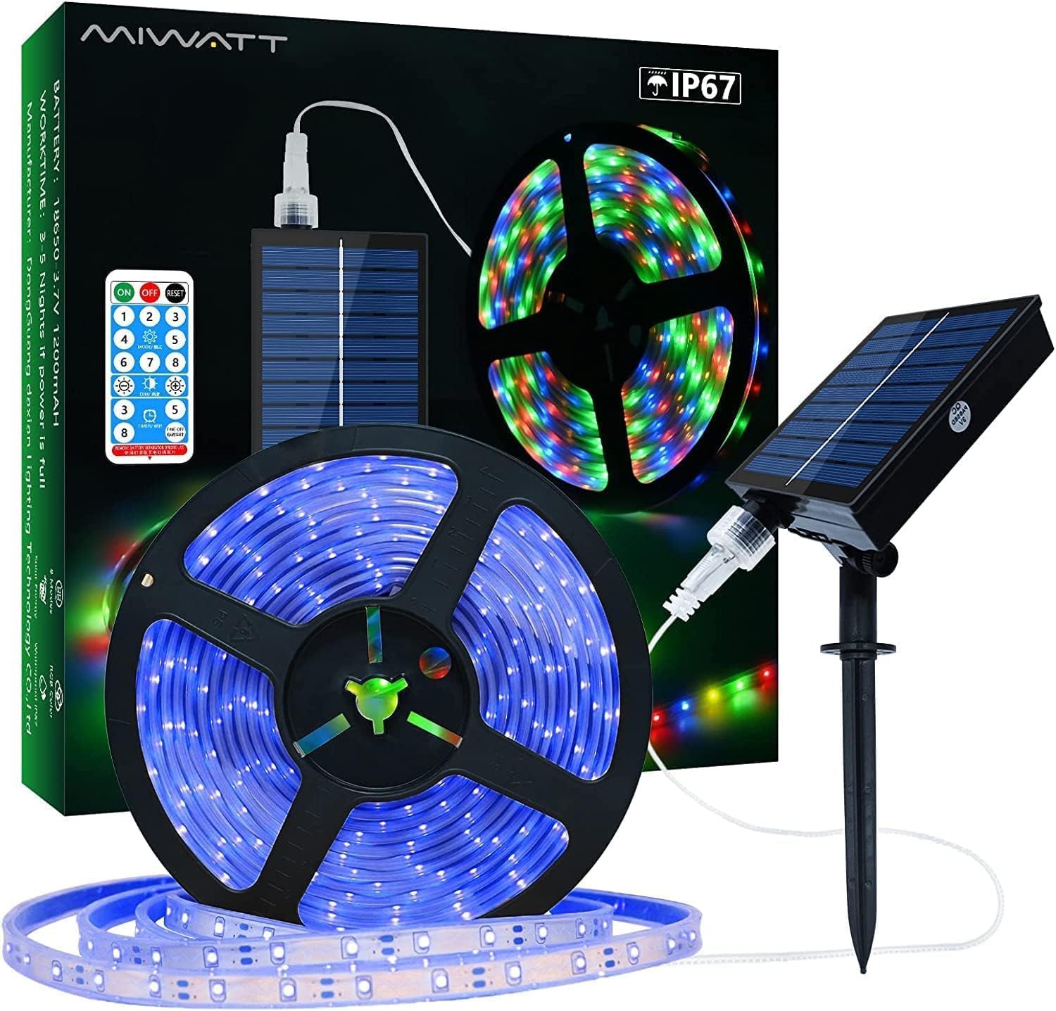 Solar LED Strip Lights Outdoor, 32.8ft 560 LEDs, Solar Powered Blue ...