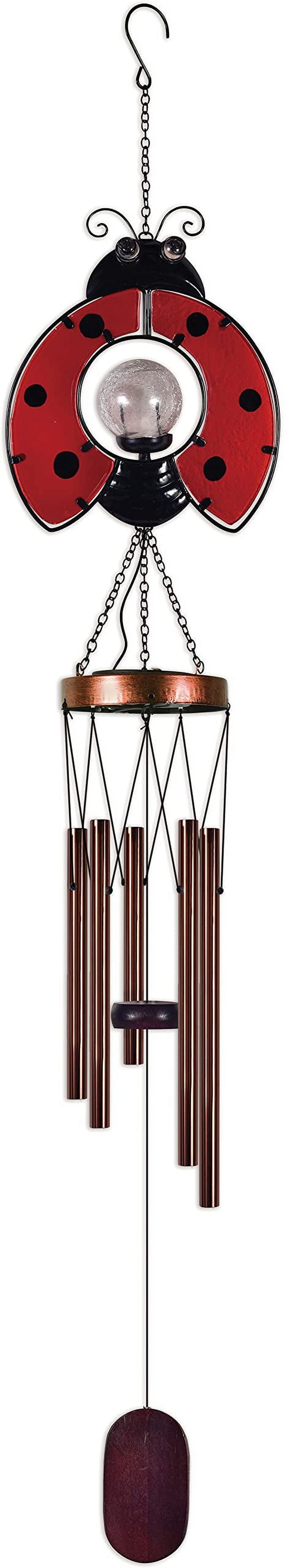 Sunset Vista Designs 93826 Solar Wind Chime (Ladybug, 38-inch Height ...