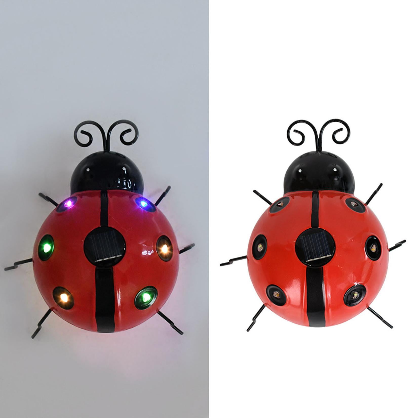Solar Ladybug Lights, Cute LED Ladybug Lawn Ornaments & Yard Art, Metal ...