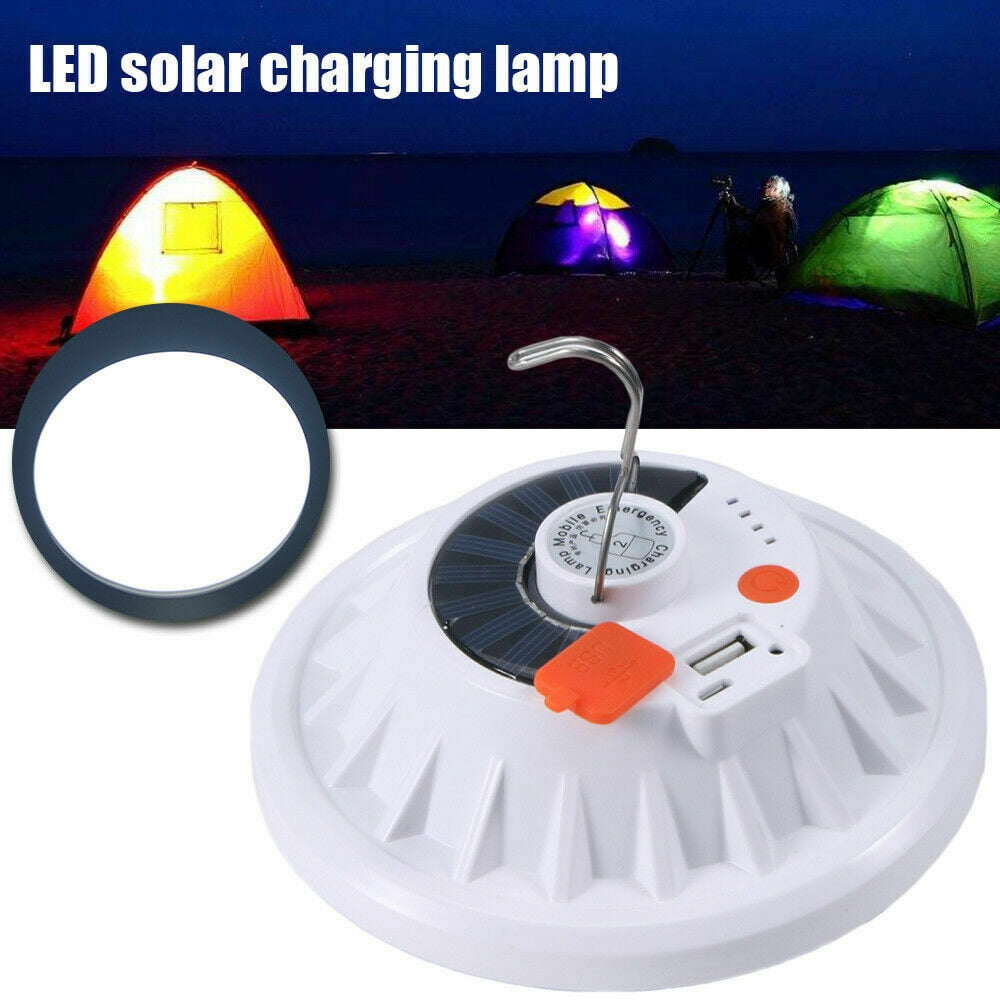 Solar Lamp Portable LED Light Bulb Solar Panel Powered Rechargeable ...