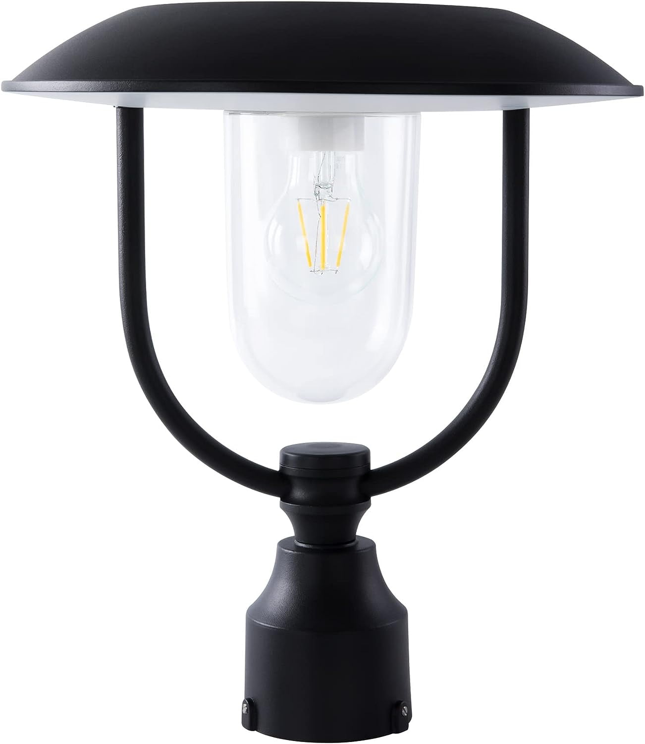 Solar Lamp Post Light Outdoor, Dusk to Dawn Exterior Pole Lights Head ...