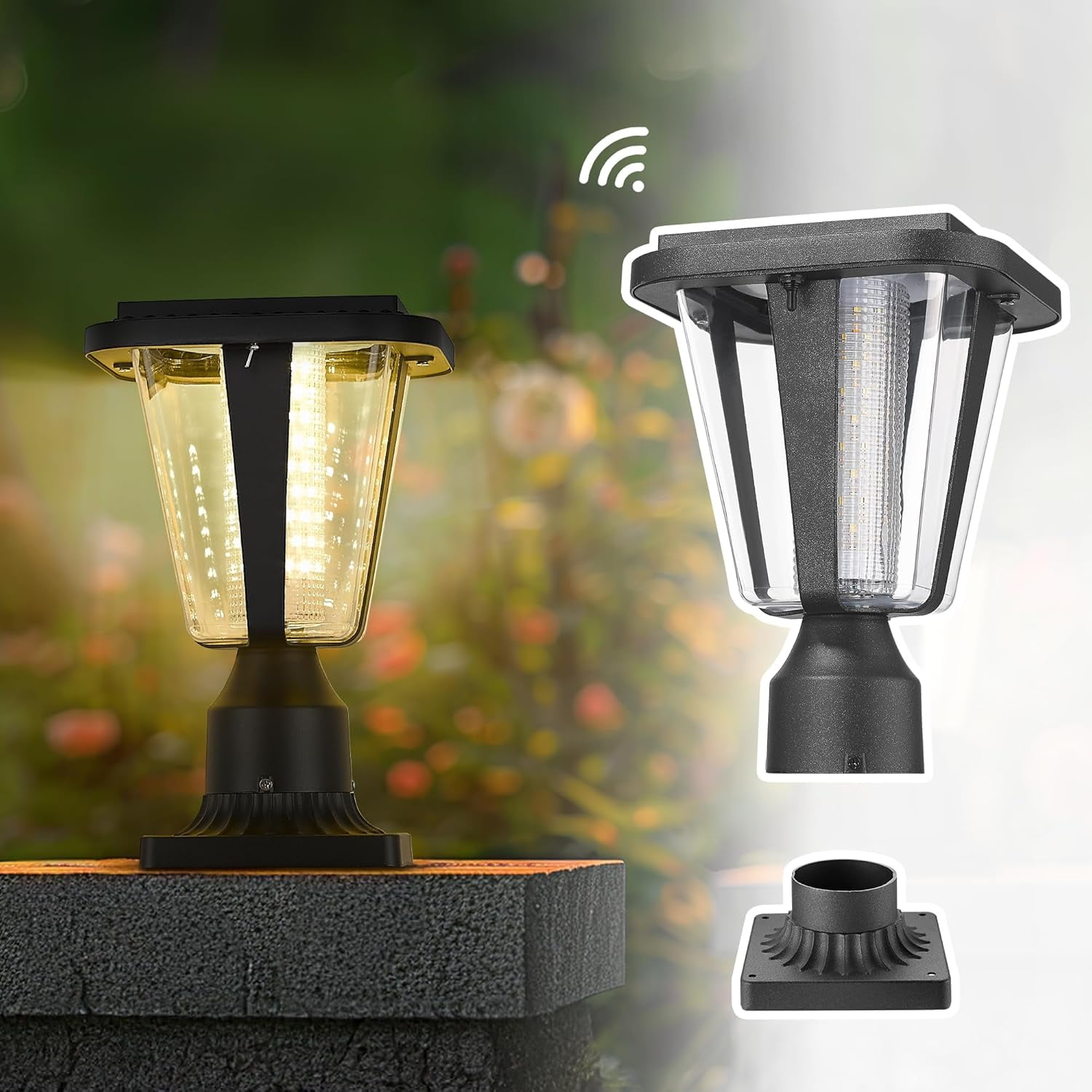 Solar Lamp Post Lights Outdoor, Adjustable 3000K/6000K, IP65 Waterproof ...