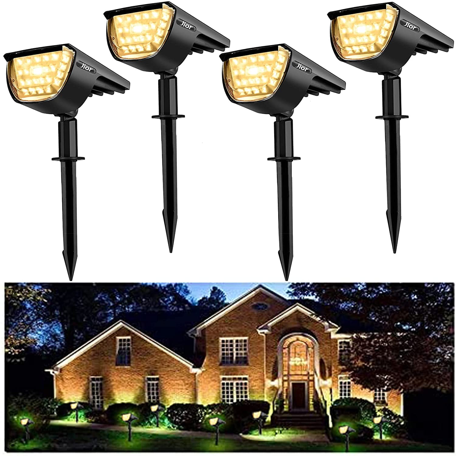 Solar Landscape Spot Lights Outdoor 32 LED IP65 Waterproof Solar ...