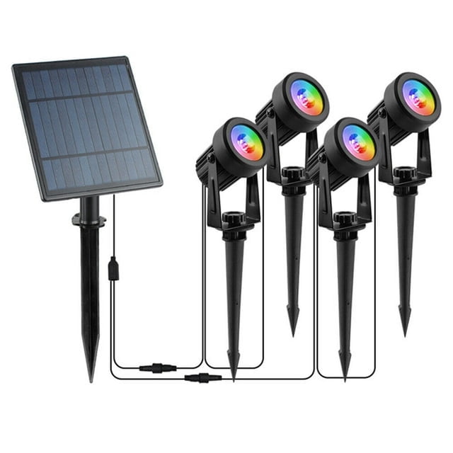 Solar Landscape Spotlights 4 in 1 Solar Powered Garden Spike Lightings ...