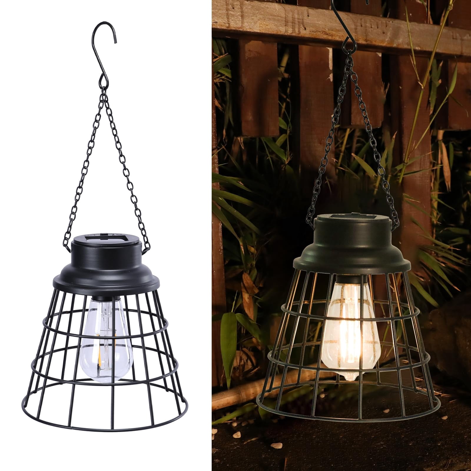 Solar Lantern 2 Packs DHF10 Outdoor Hanging Light Waterproof Solar ...