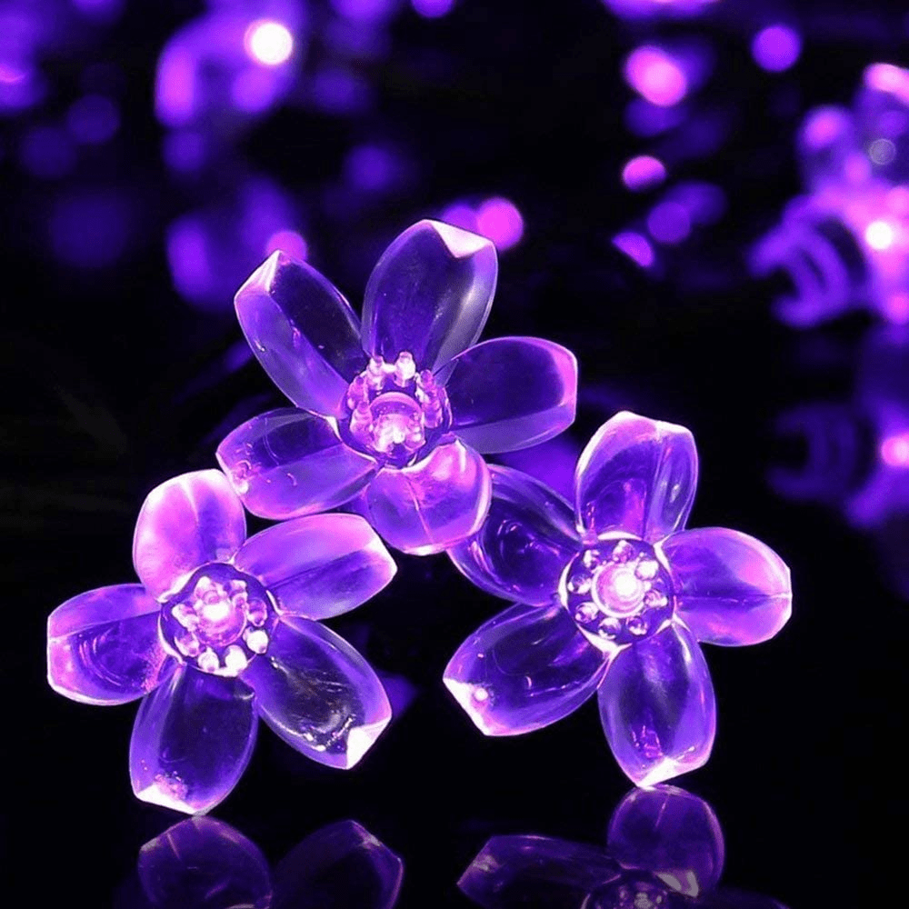 Solar Lantern, 23ft/7M 50LED Peach Blossom Solar Decorative String ...