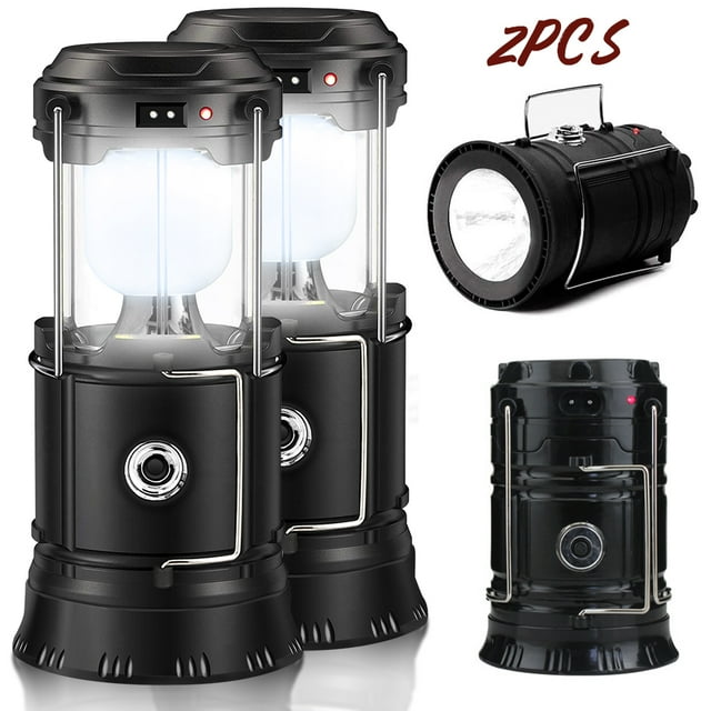 Solar Lantern Flashlights Charging for Phone, USB Rechargeable Camping ...