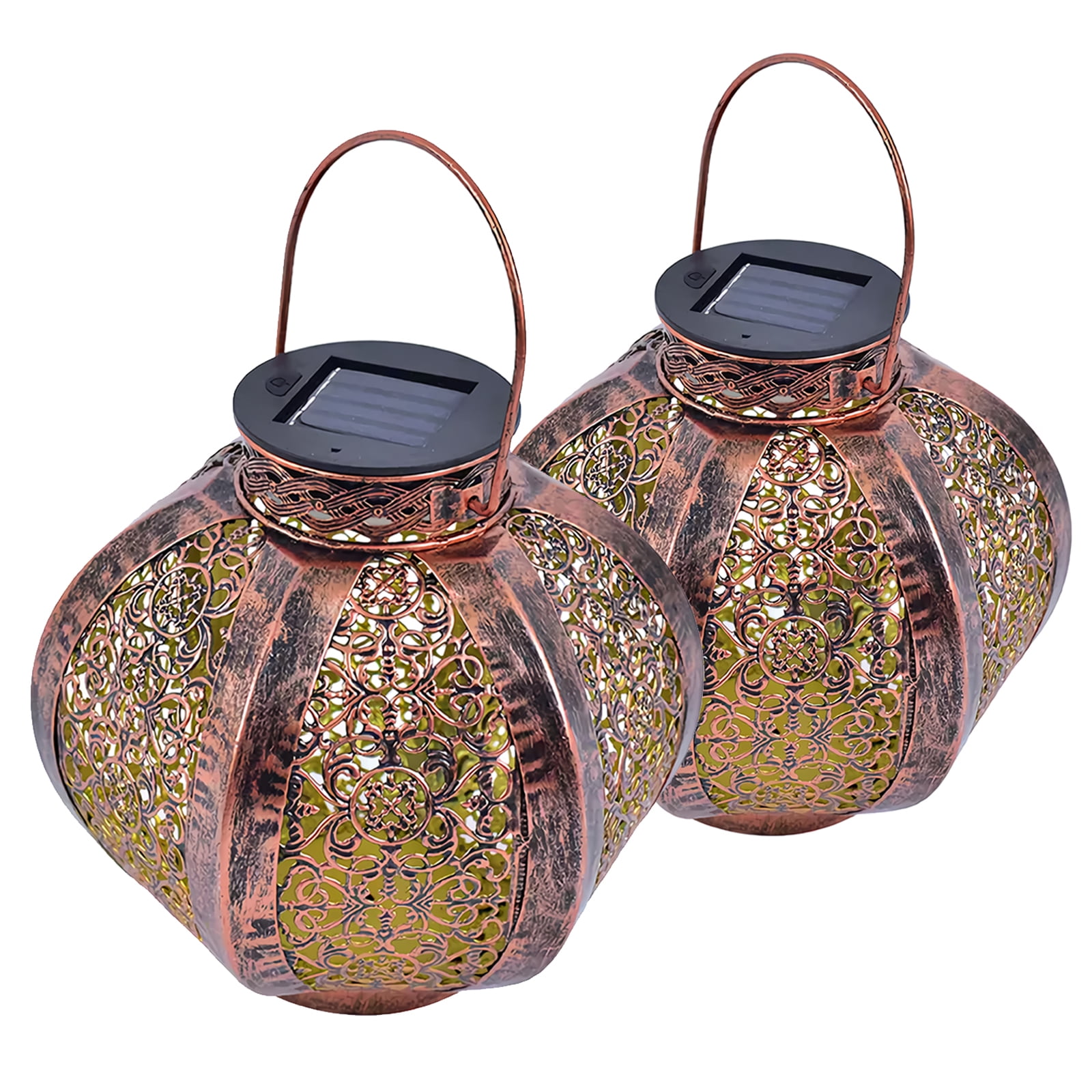 VIEROLA Solar Lantern, Metal LED, Waterproof, Outdoor Garden Patio ...