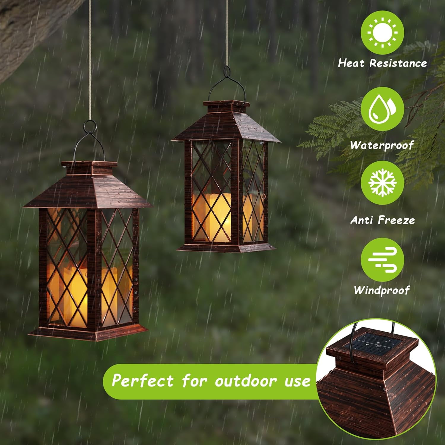 Solar Lantern Outdoor, Garden Hanging Lantern, Waterproof LED ...