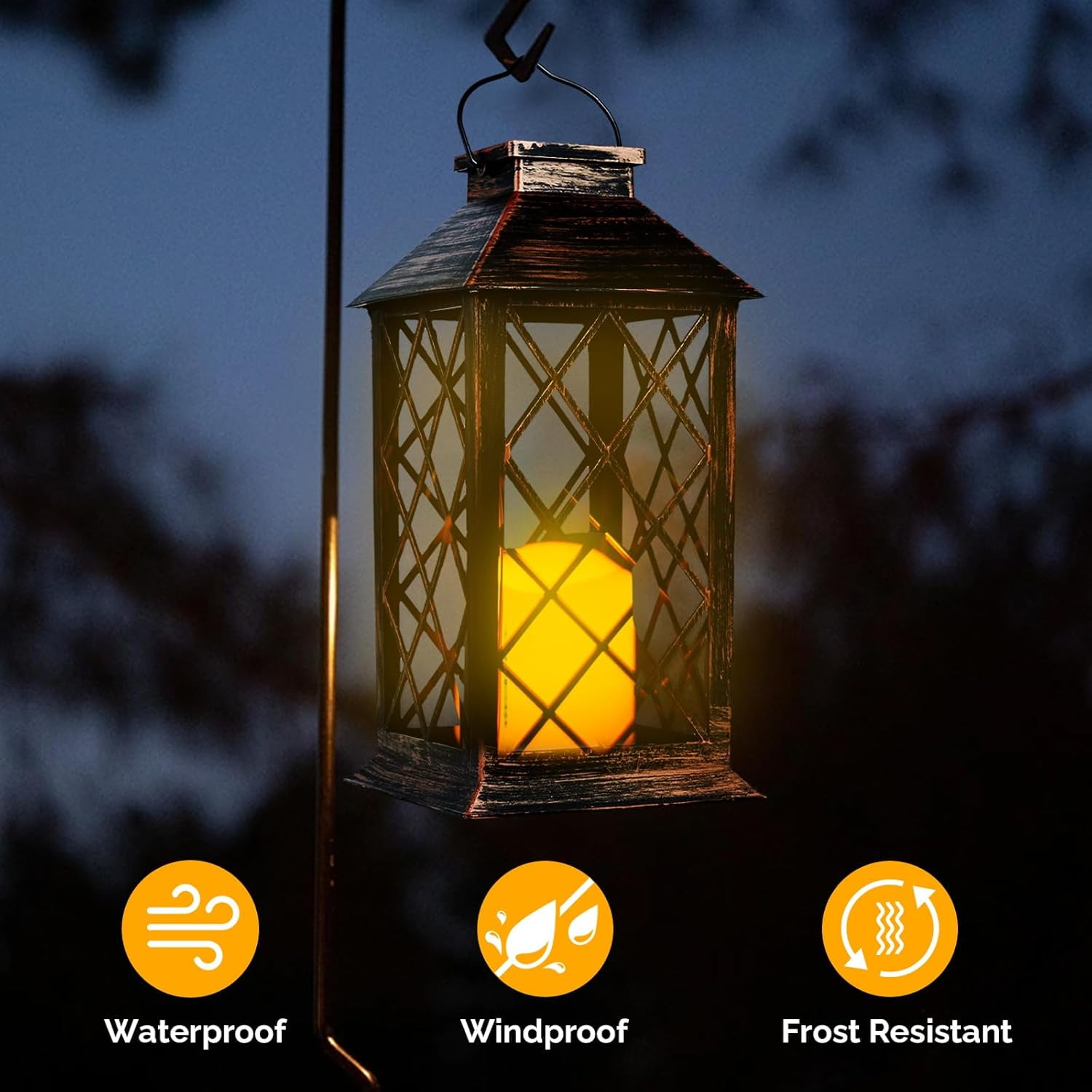 Solar Lantern Outdoor, Garden Hanging Lantern, Waterproof LED ...