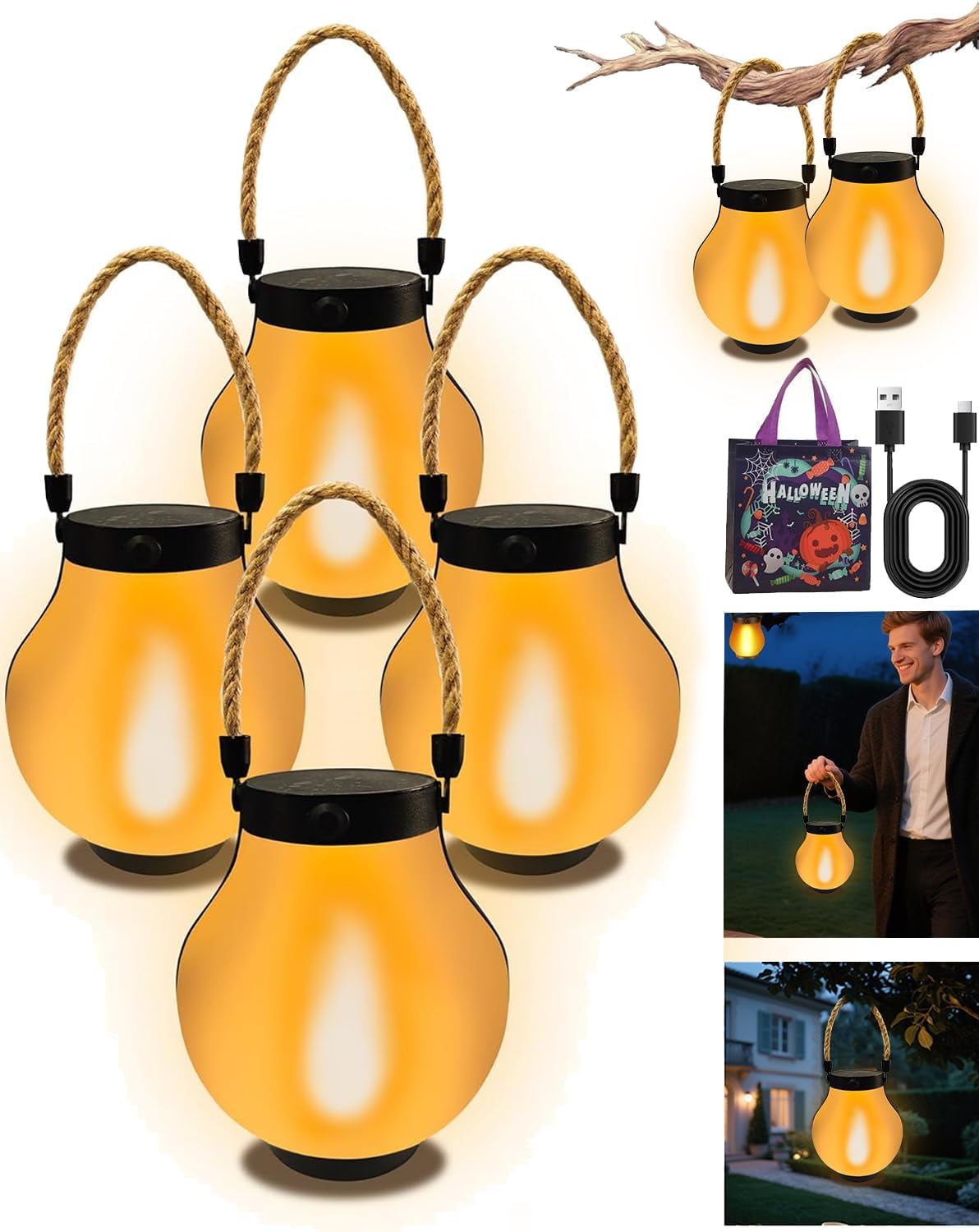 Solar Lantern Outdoor Lights, Dancing Flame Solar Lanterns Outdoor ...