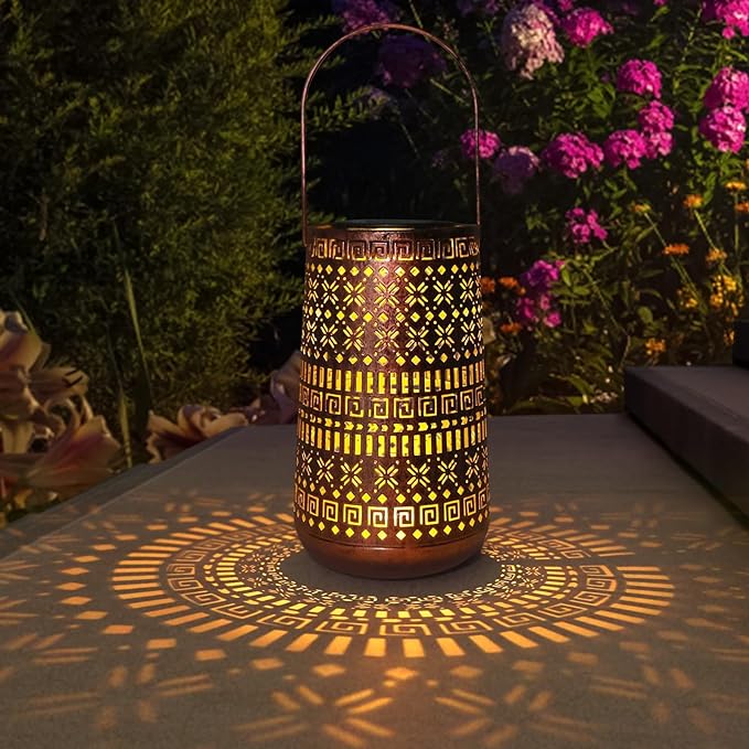 Solar Lantern Outdoor Waterproof,Hanging Solar Lights Decorative Retro ...