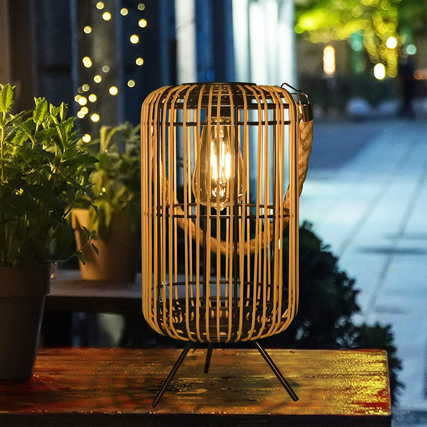 Solar Lantern Outdoor Waterproof,Large Rattan Lantern Outdoor Hanging ...