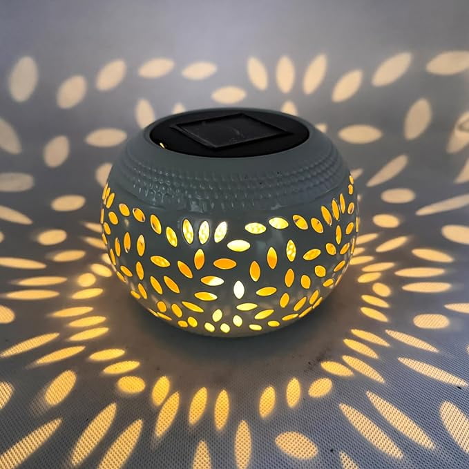 Solar Lantern Outdoor Waterproof - Solar Table Lights LED White Metal ...