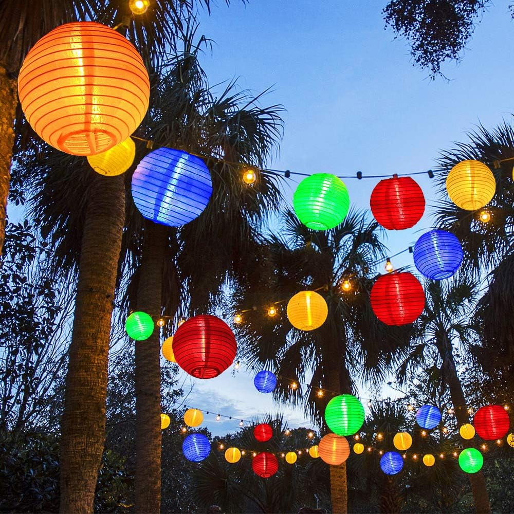 Solar Lantern String Lights, Outdoor Decorative Lights,19.7ft 30LED ...