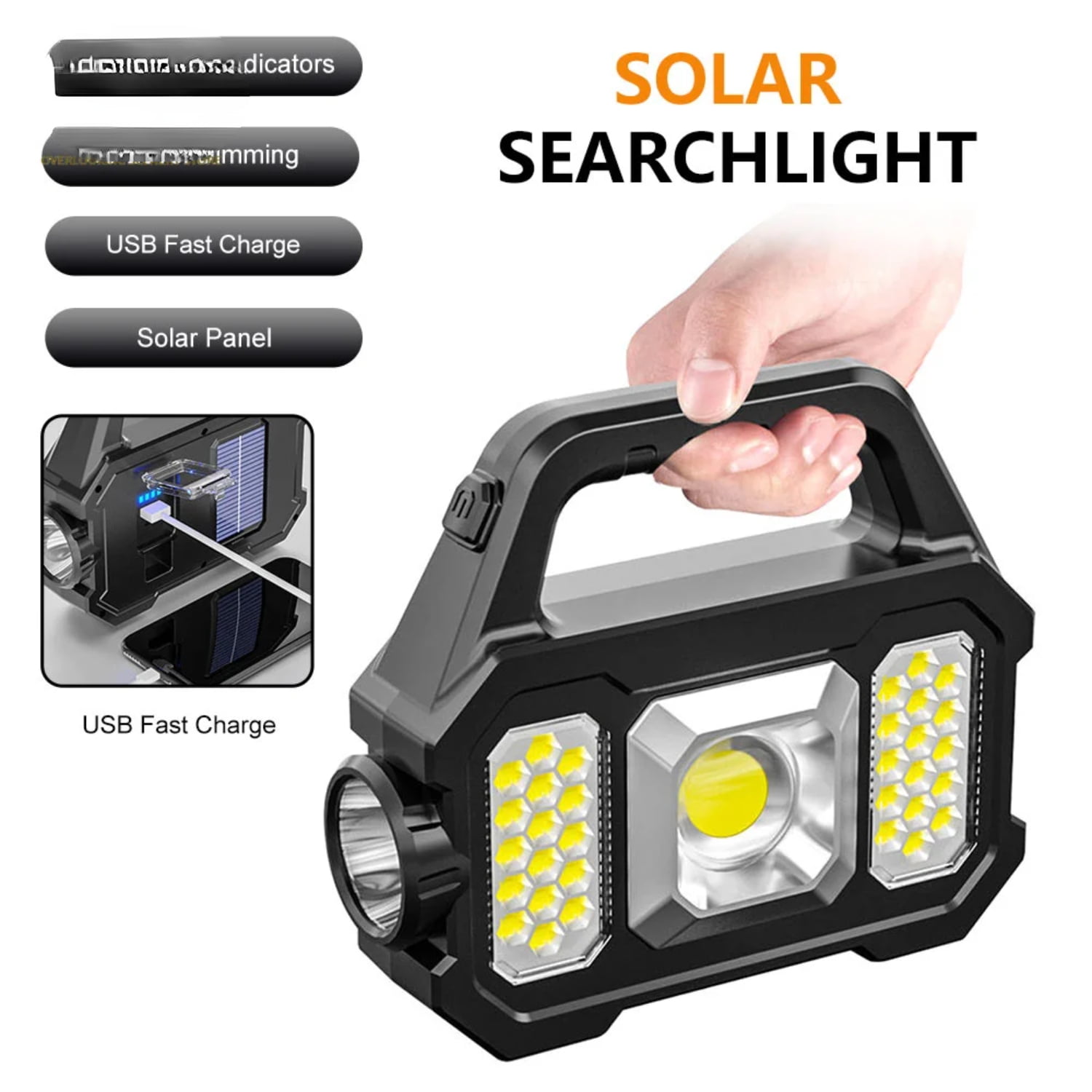 Solar Lantern Super Bright Solar LED Camping Flashlight With COB Work ...