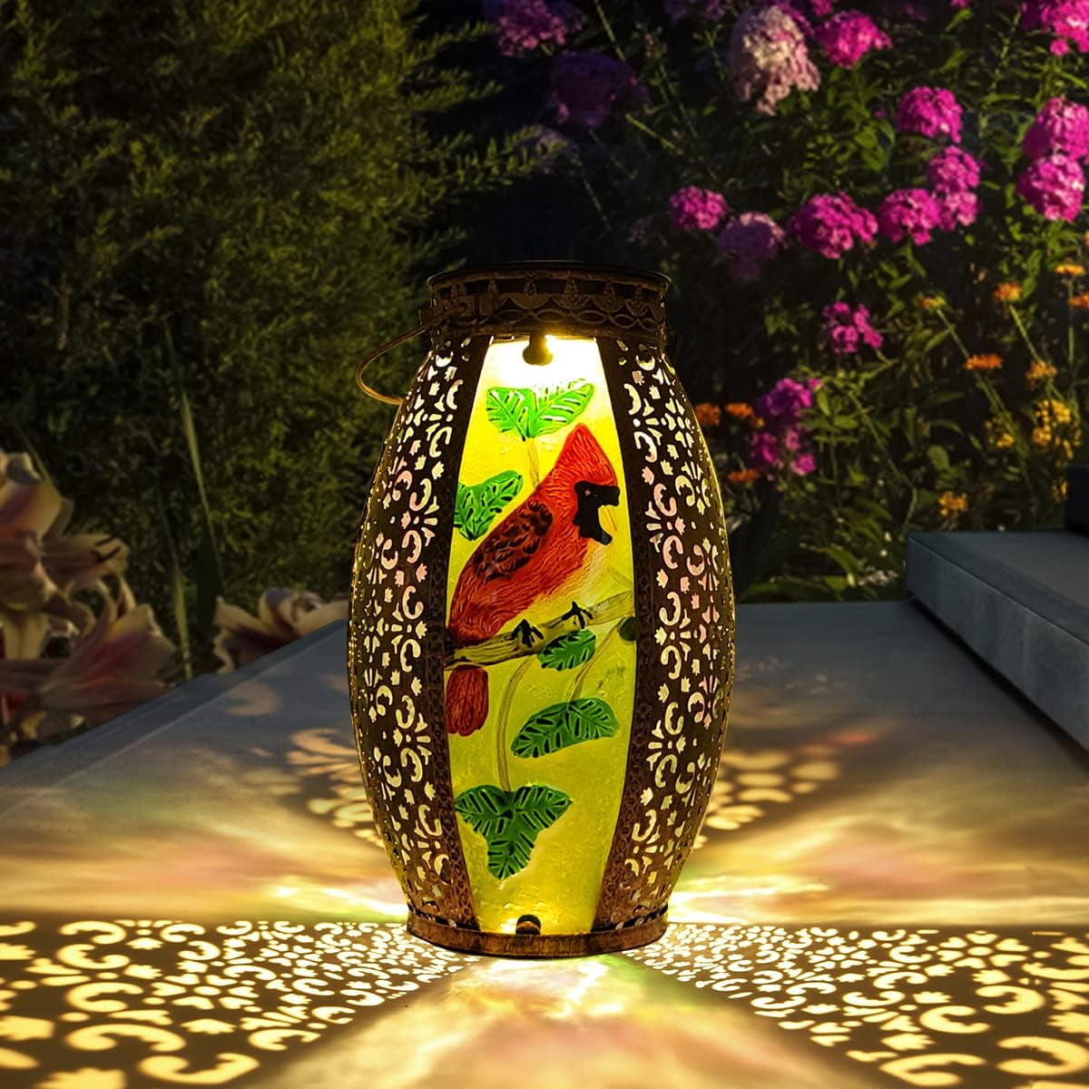 Solar Lanterns Outdoor Hanging Light - Cardinal Solar Powered LED Glass ...
