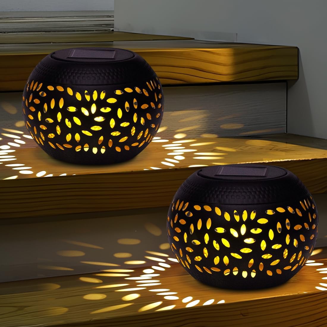 Solar Lanterns Outdoor Table Lights,2 Pack Outdoor Waterproof Decor ...