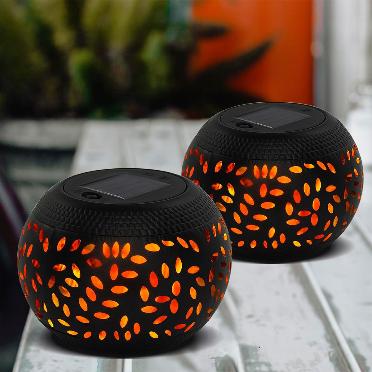 Solar Lanterns Outdoor Table Lights,2 Pack Outdoor Waterproof Decor ...