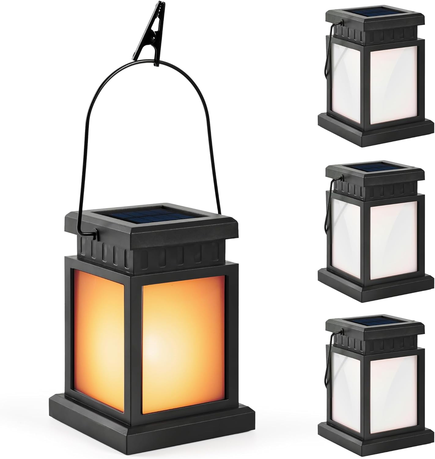 Solar Lanterns Outdoor Waterproof, 4 Pack Hanging Solar Lanterns for ...