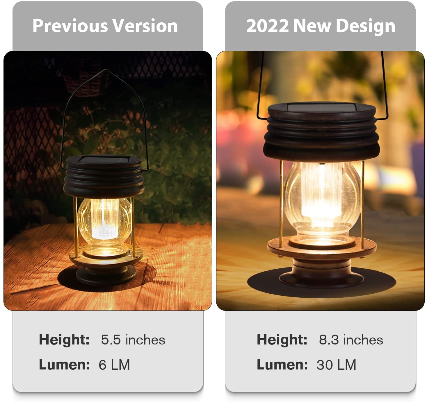 Solar Lanterns Outdoor Waterproof - 8.3" Bright Large Solar Hanging ...