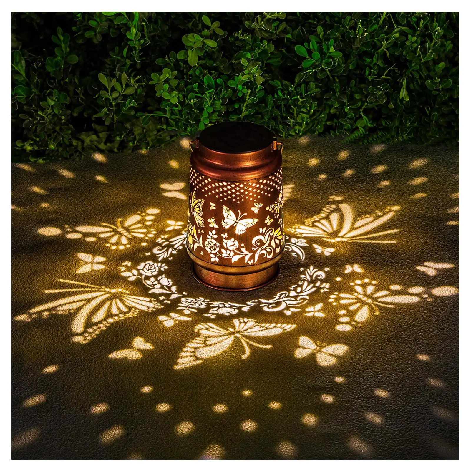 Solar Lanterns Outdoor Waterproof Butterfly Garden Decor Lantern ...