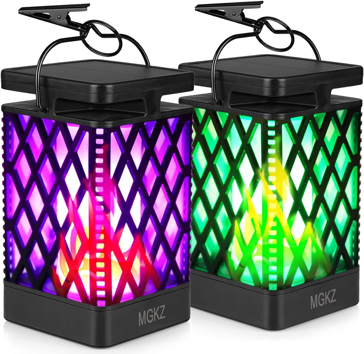 Solar Lanterns Outdoor Waterproof Hanging Solar Lights Color Changing ...