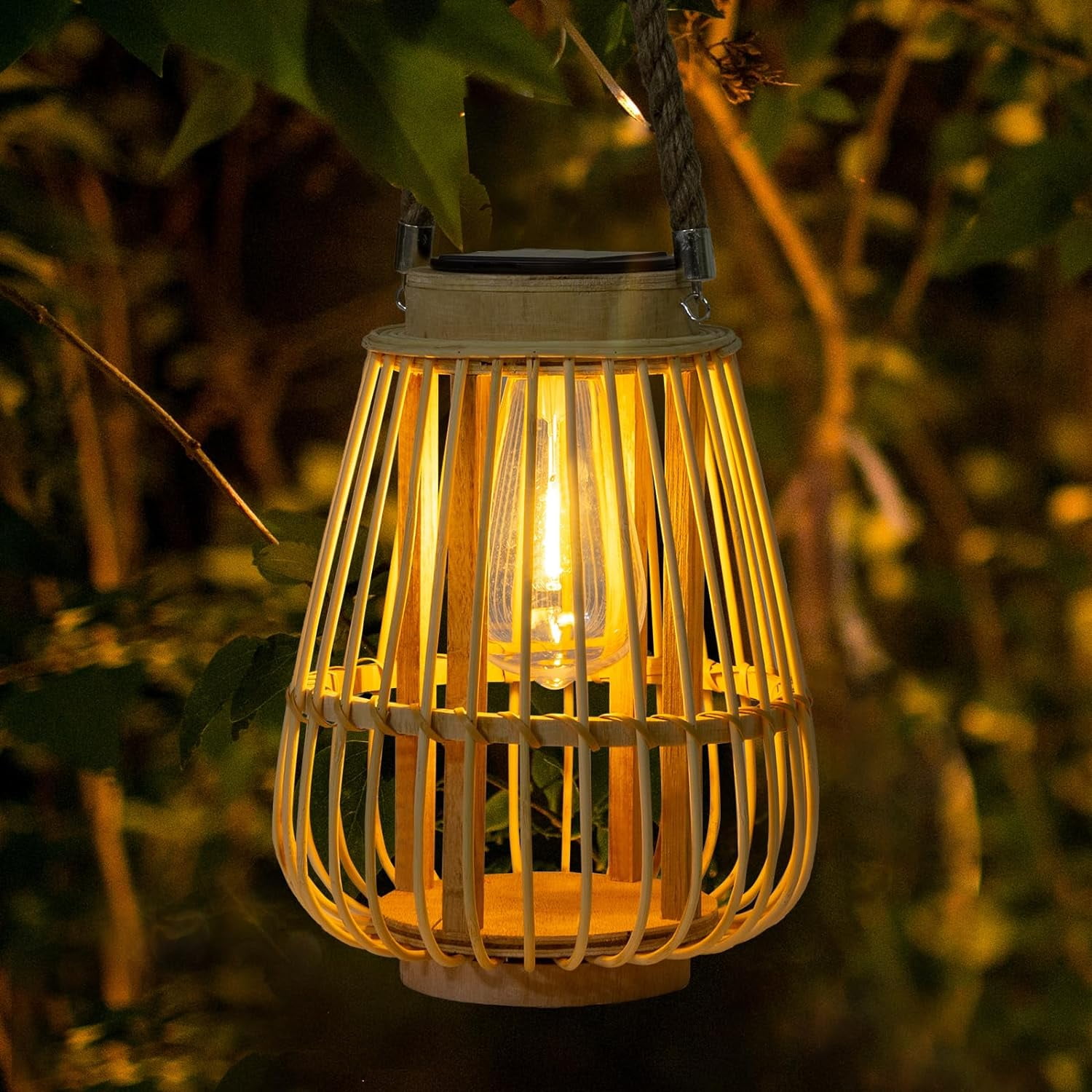 Solar Lanterns Outdoor Waterproof,Natural Solar Rattan Lantern Outdoor ...