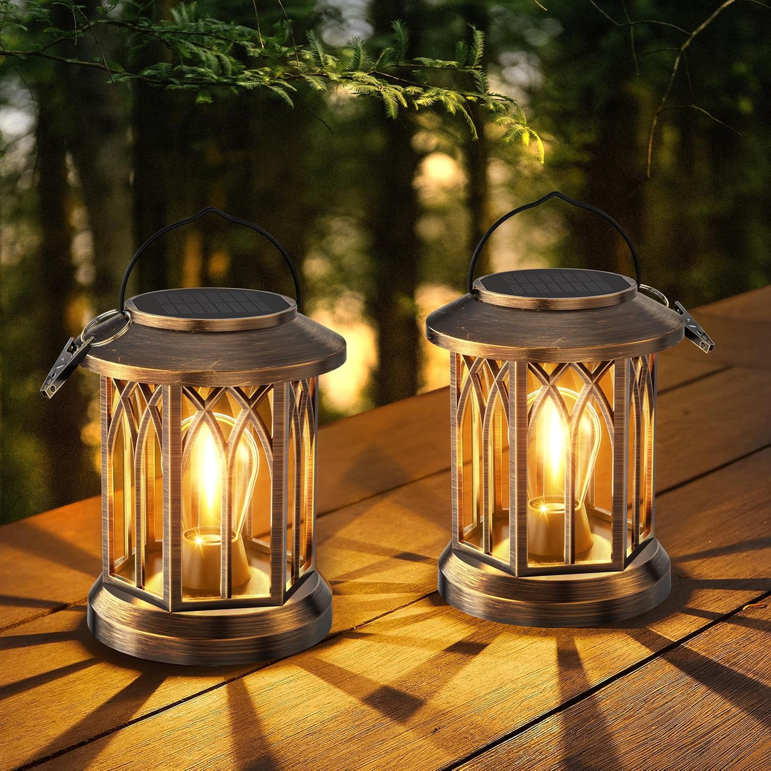 Solar Lanterns Outdoor Waterproof, Upgraded Bright Hanging Solar Lights ...