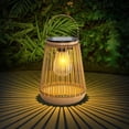 Solar Lanterns, Rattan Hanging Lights Solar Lanterns Outdoor Waterproof ...