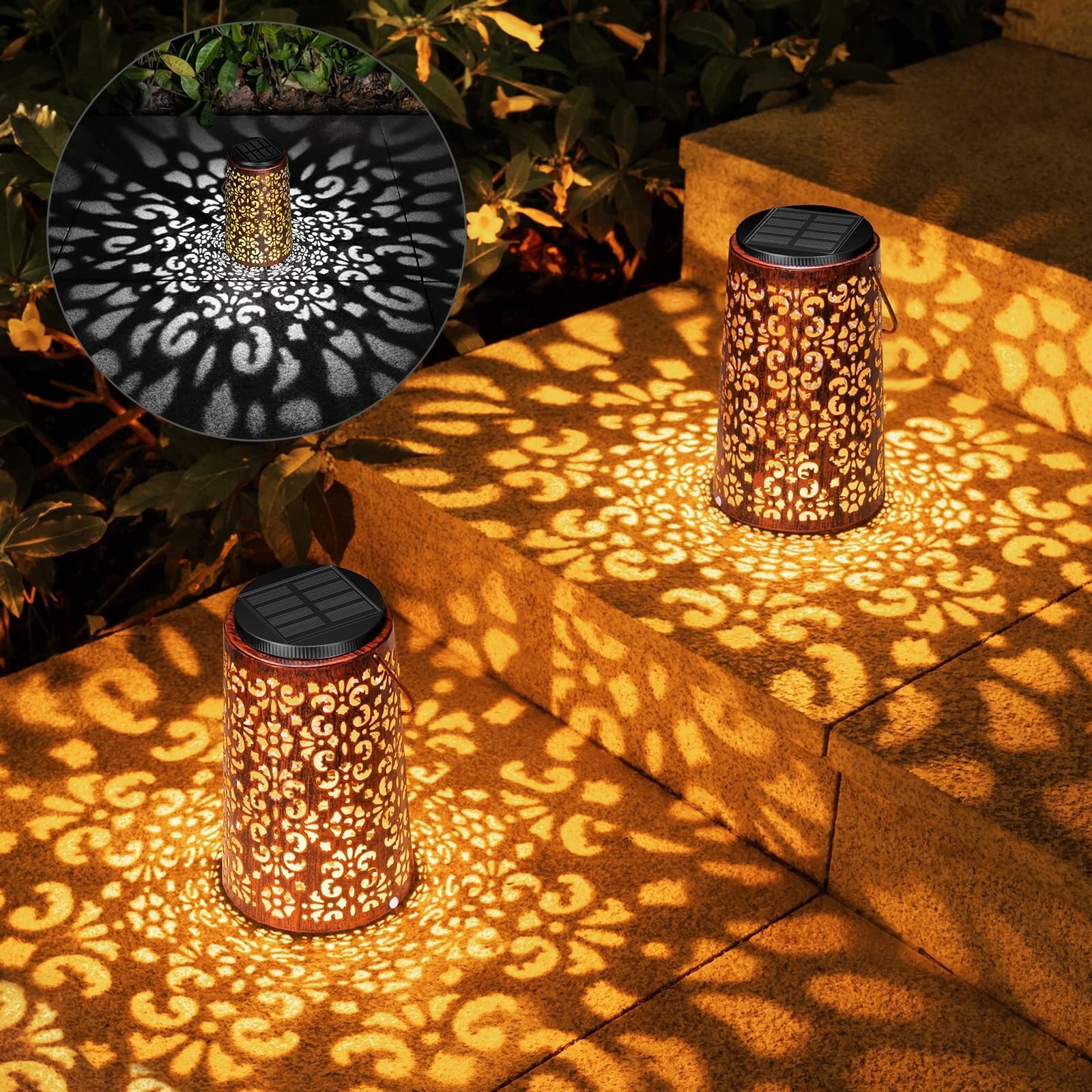 Solar Lanterns - Solar Lanterns Lights Outdoor Waterproof Gift, Metal ...