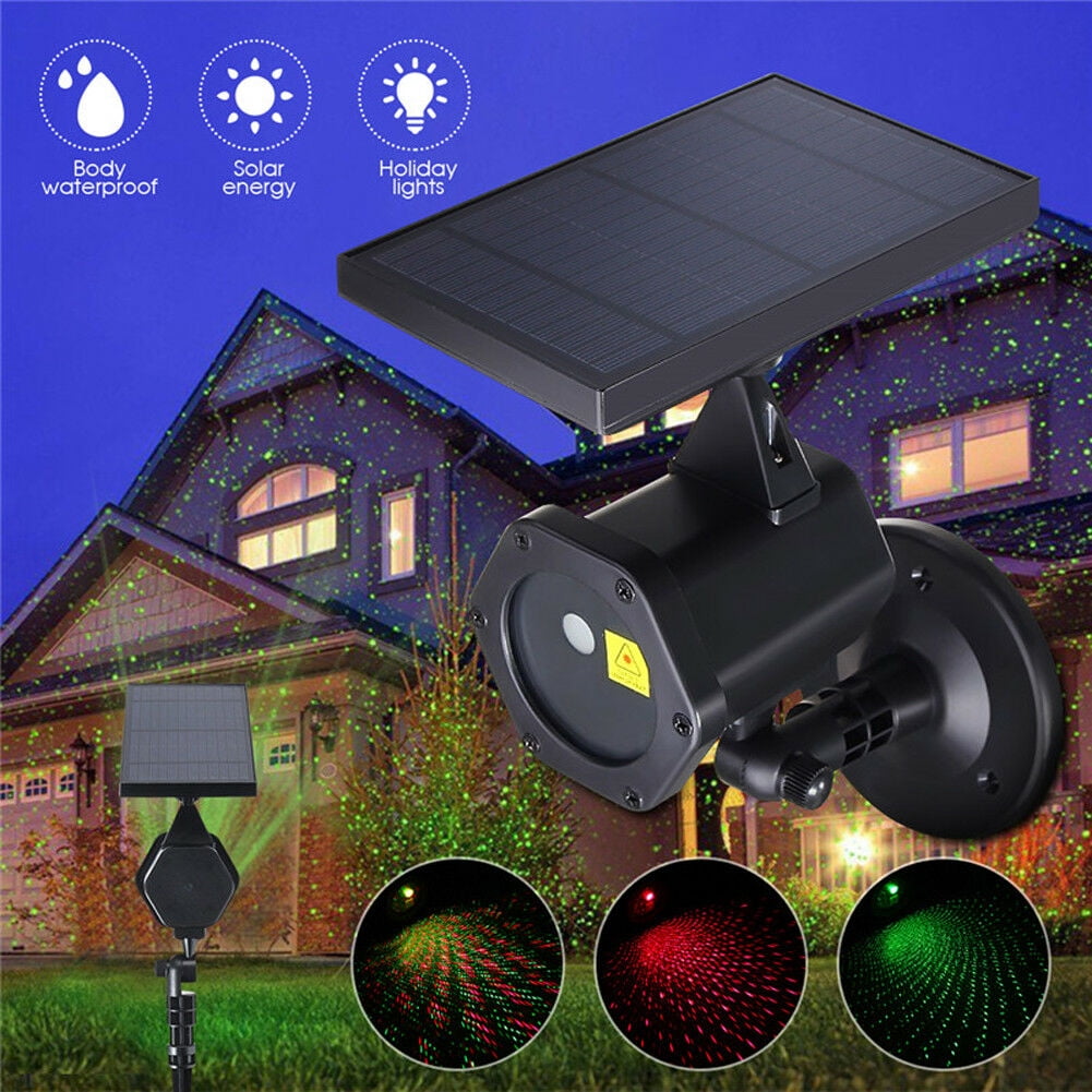 Solar Laser Light, Morttic LED Projector Laser Lights Red Green Outdoor ...
