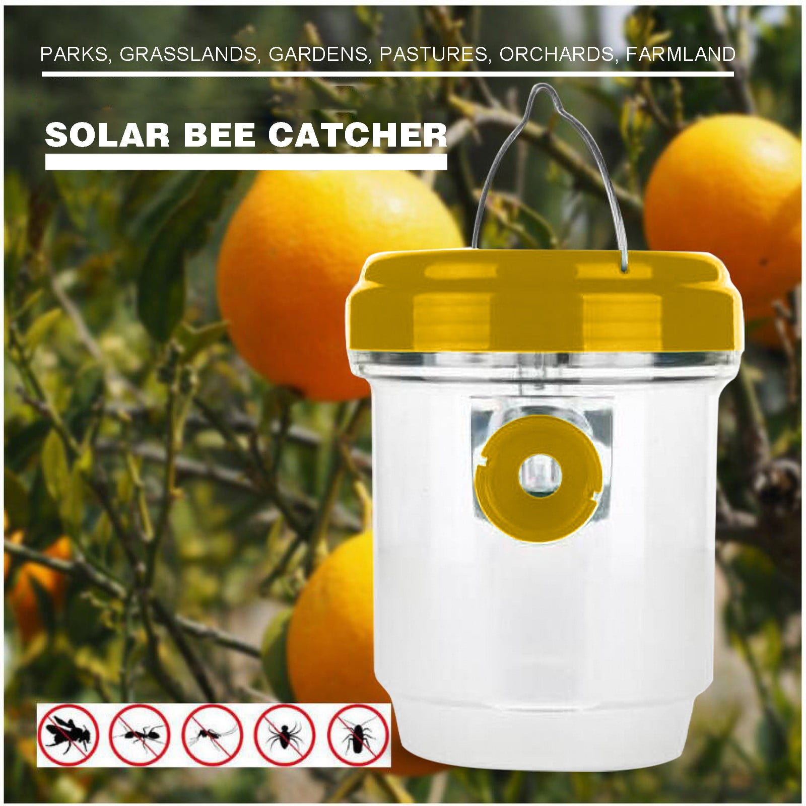 Solar Led Fly Catcher Outdoor Hanging, Effective And Reusable Wasp Trap ...