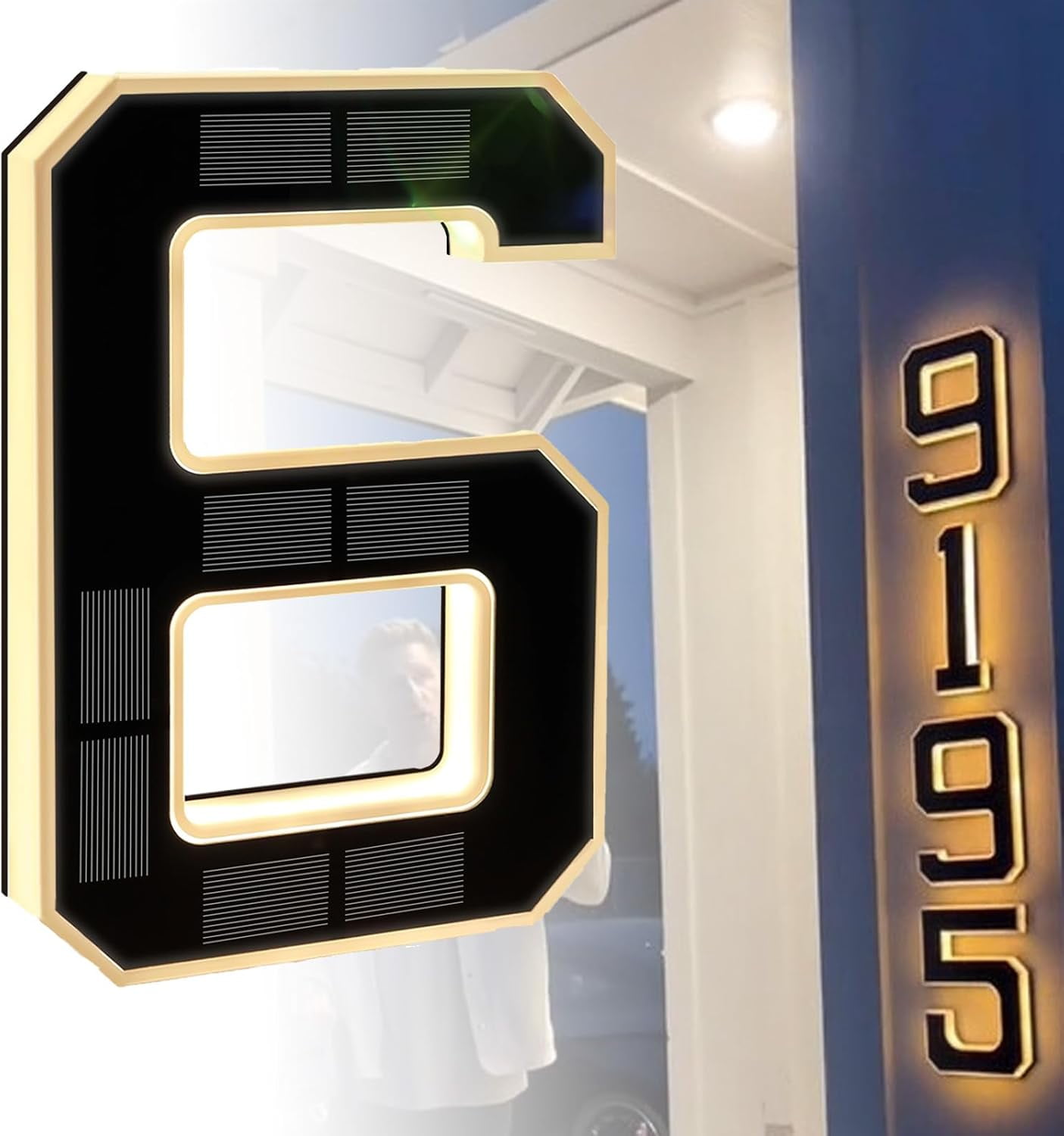 Solar Led House Numbers & Letters, 9 Inch Solar Lighted House Numbers ...