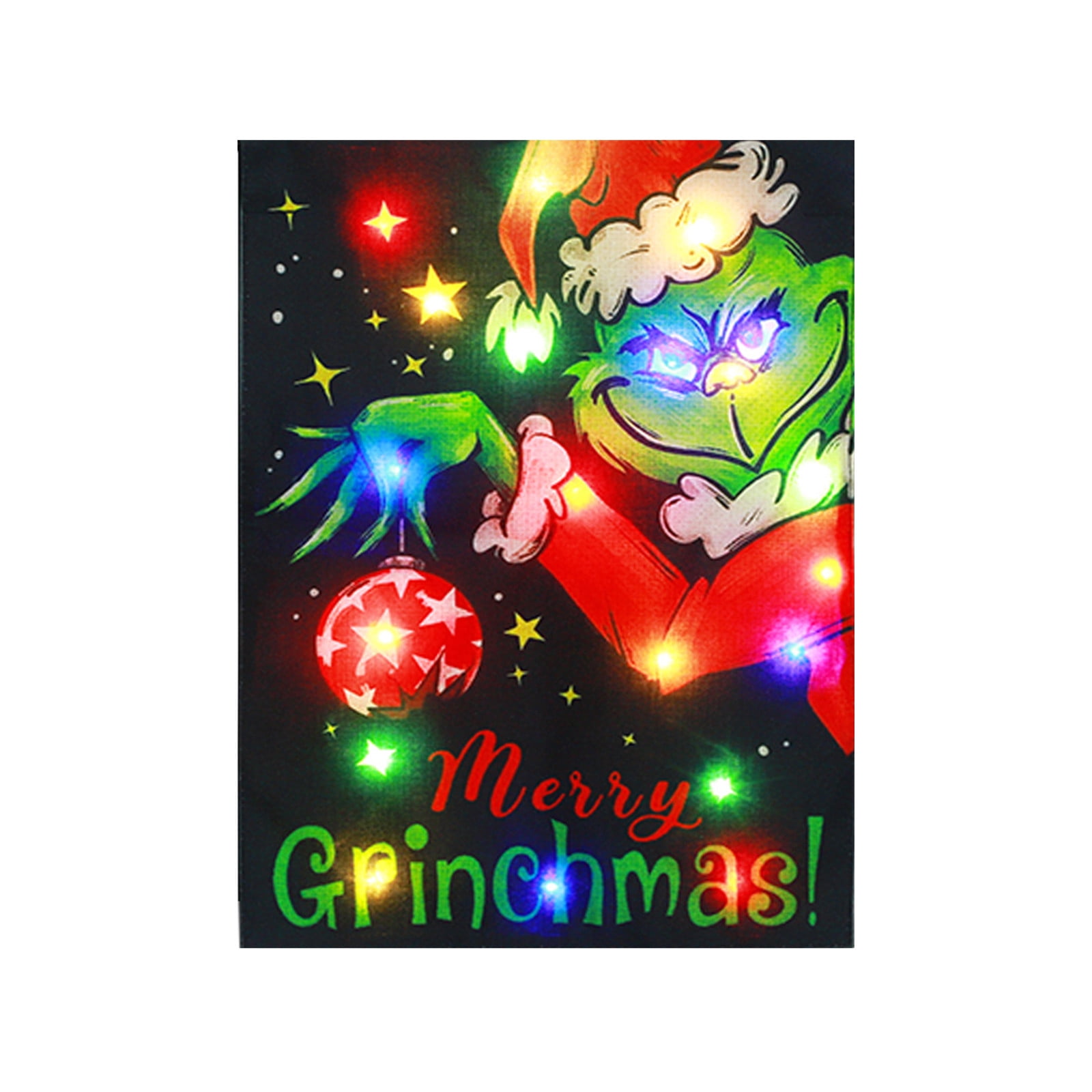 Solar Led Lighted Double Sided Christmas Garden Flag, Grinch Themed ...