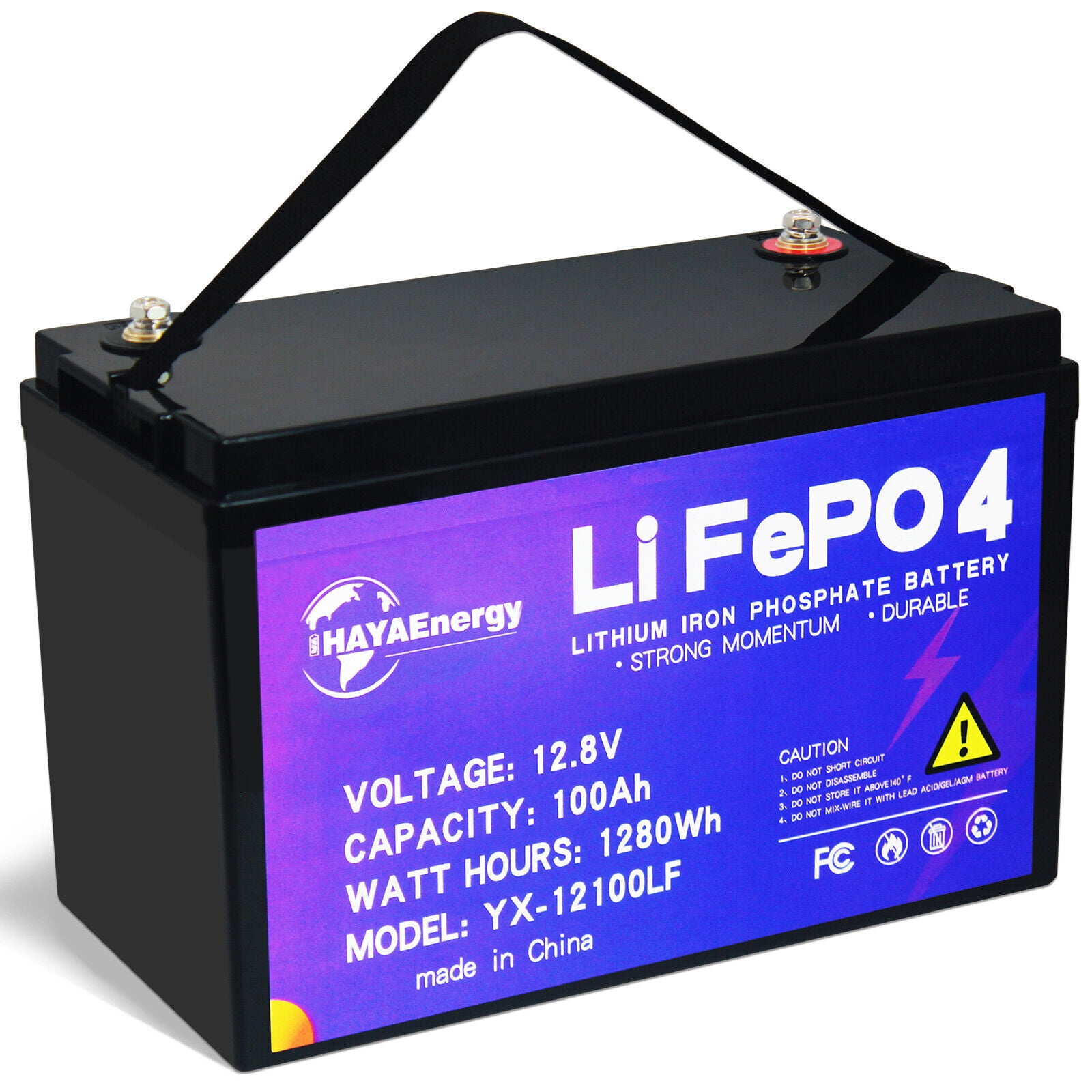 Solar 12V 100Ah LiFePo4 Lithium Iron Phosphate RV Deep Cycle Battery - Walmart.com