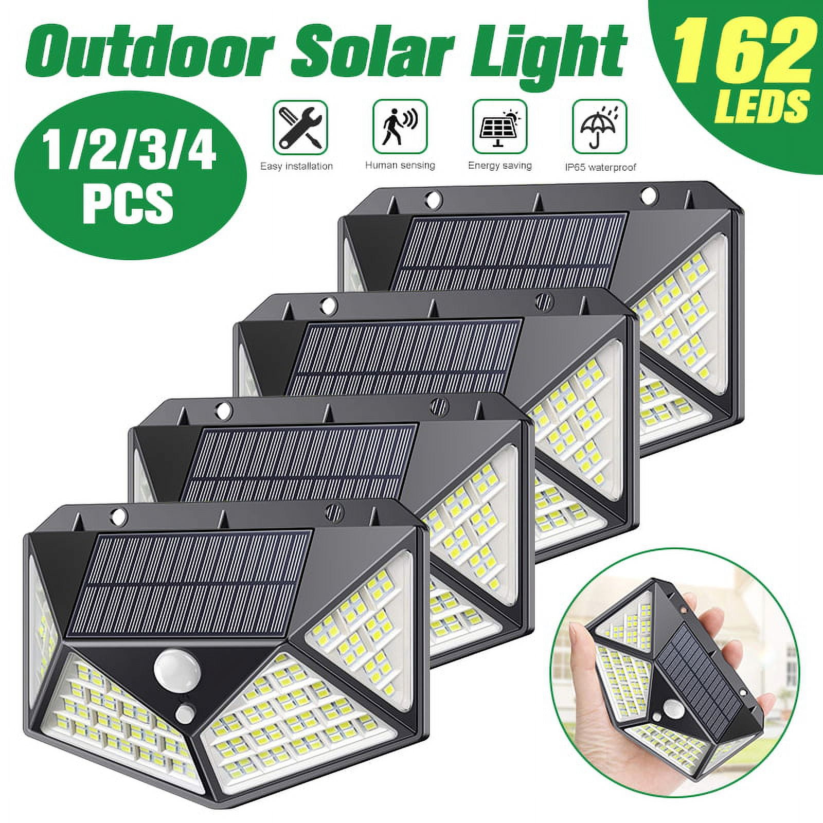 Solar Light 162 LED Outdoor Solar Lamp Powered Sunlight IP65 Waterproof ...