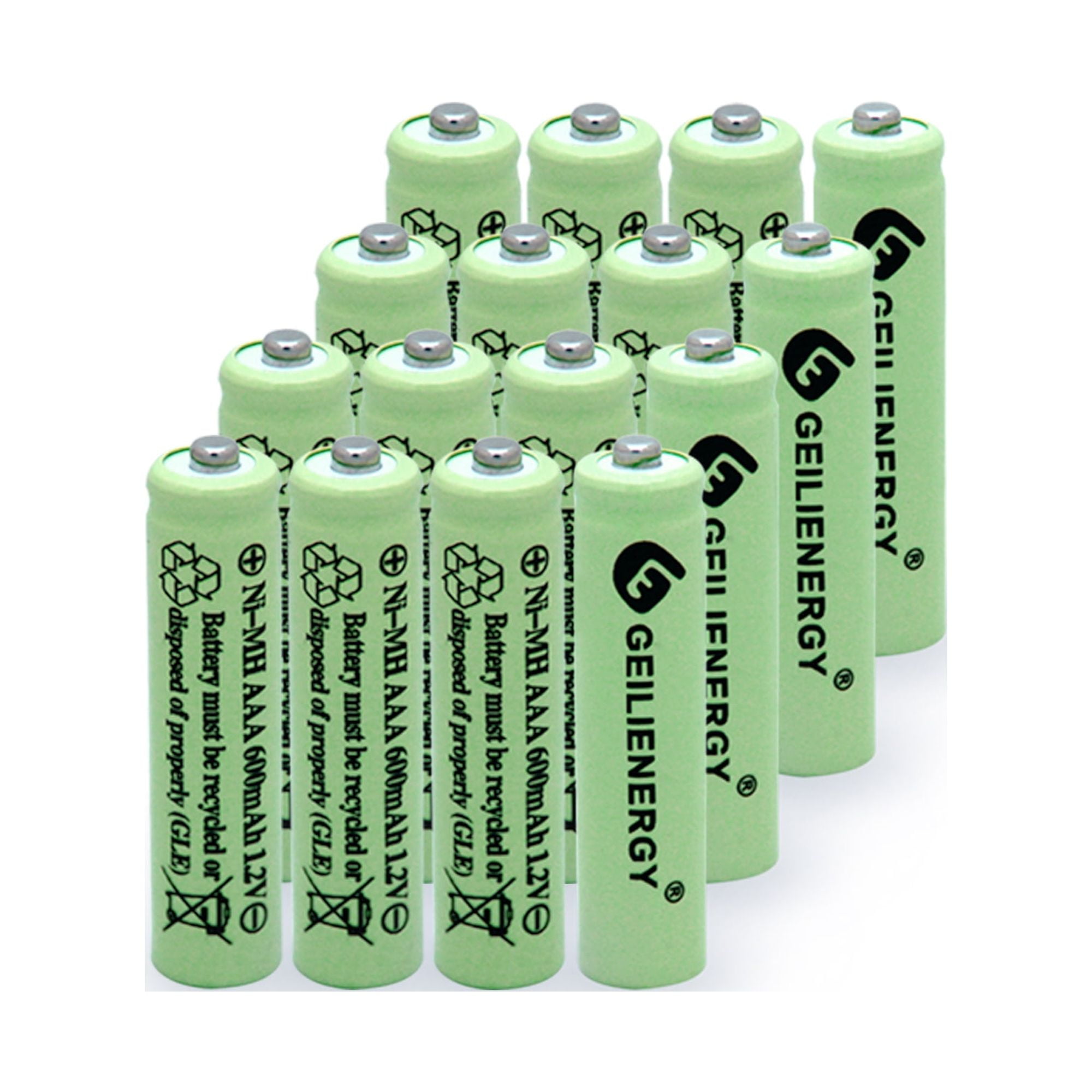 Geilienergy AAA Ni-MH 600mAh 1.2V Rechargeable Batteries, 16PCS for ...