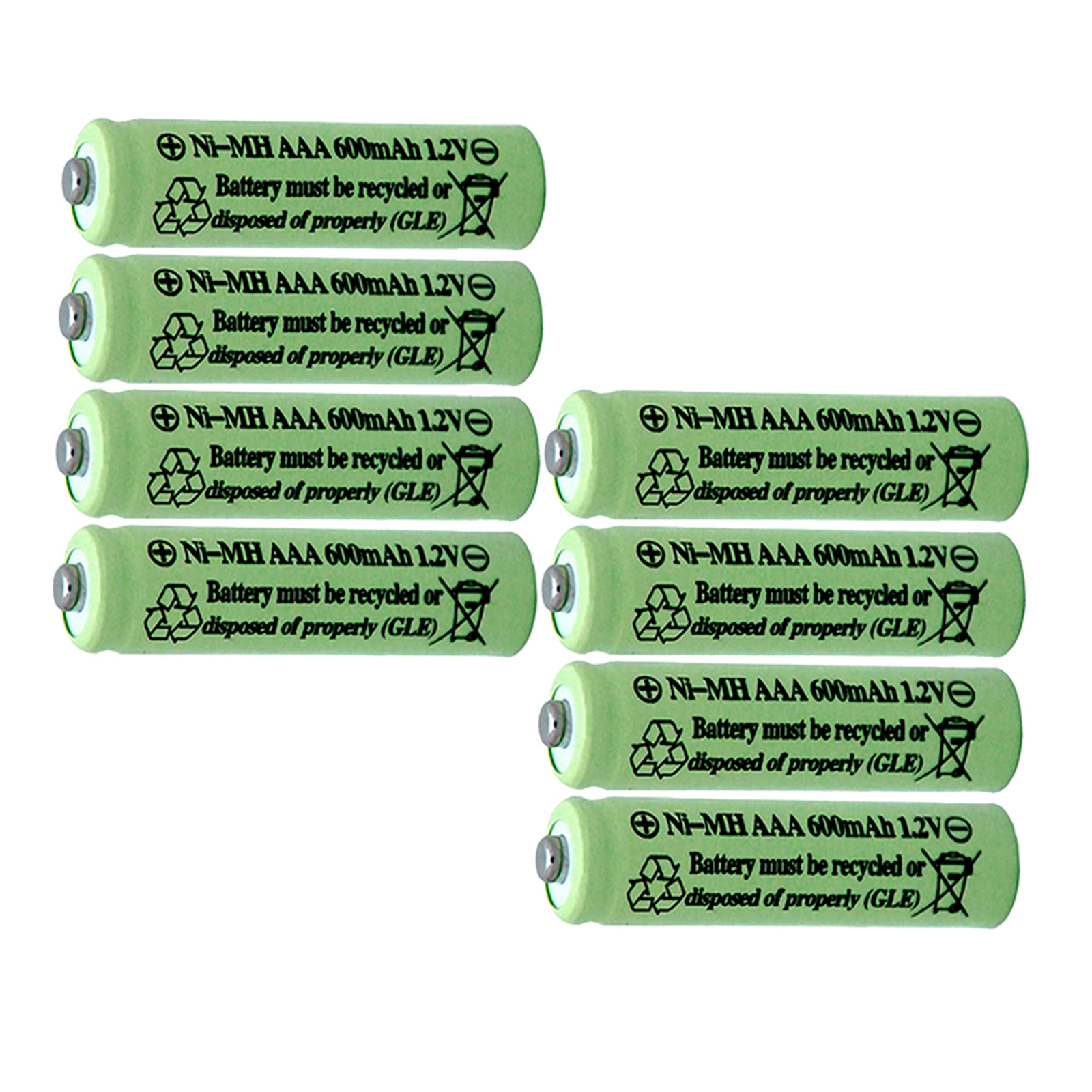 8 Pack Panasonic NiMH AAA Rechargeable Battery for Cordless Phones ...