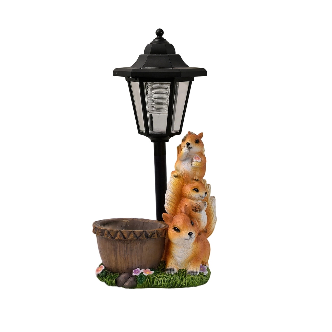 Solar Light Garden Resin Decor Statue Outdoor Courtyard Light Warm LED ...