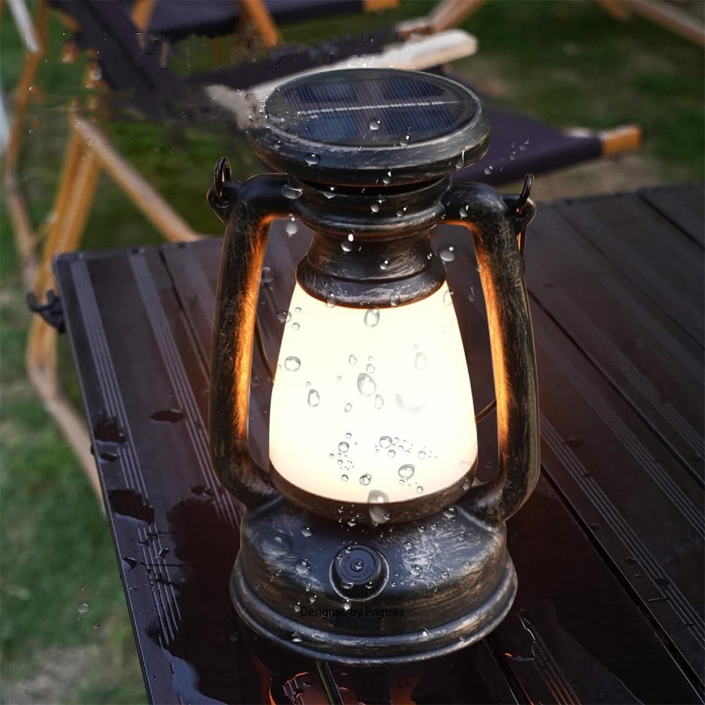 Outdoor Solar Lantern, Rechargeable Solar Camping Lights Waterproof ...