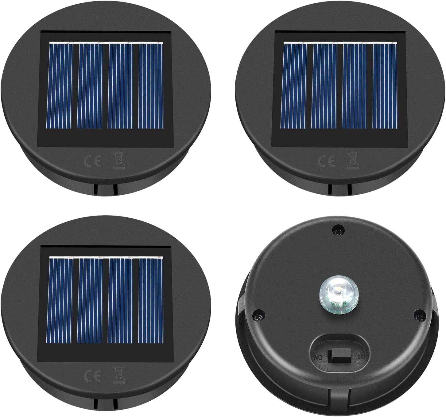 Solar Light Replacement 4 Pack (Top Size 3.15 inch, Bottom Size 2.76 ...