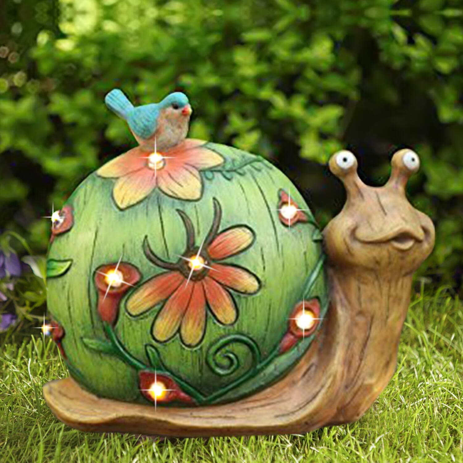 Solar Light Snail Decoration Garden Statue Animals in Solar Energy ...
