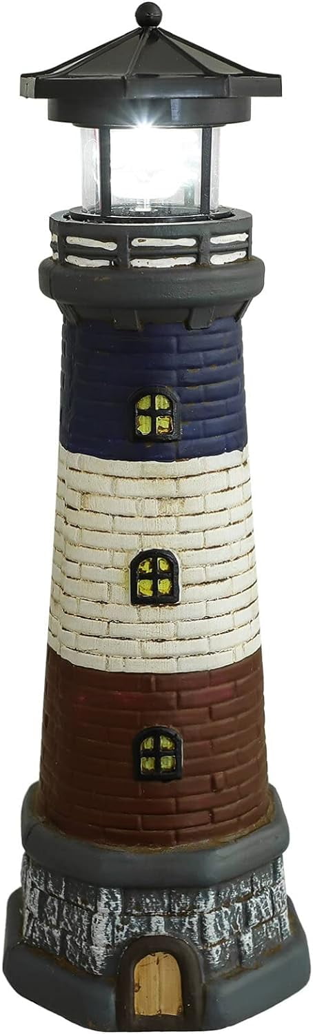 Solar Light Tower Lighthouse Night Light Solar Rotating Lighthouse ...