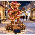 Solar Light-Up Christmas Highland Cow Yard Decor, Lighted Outdoor ...