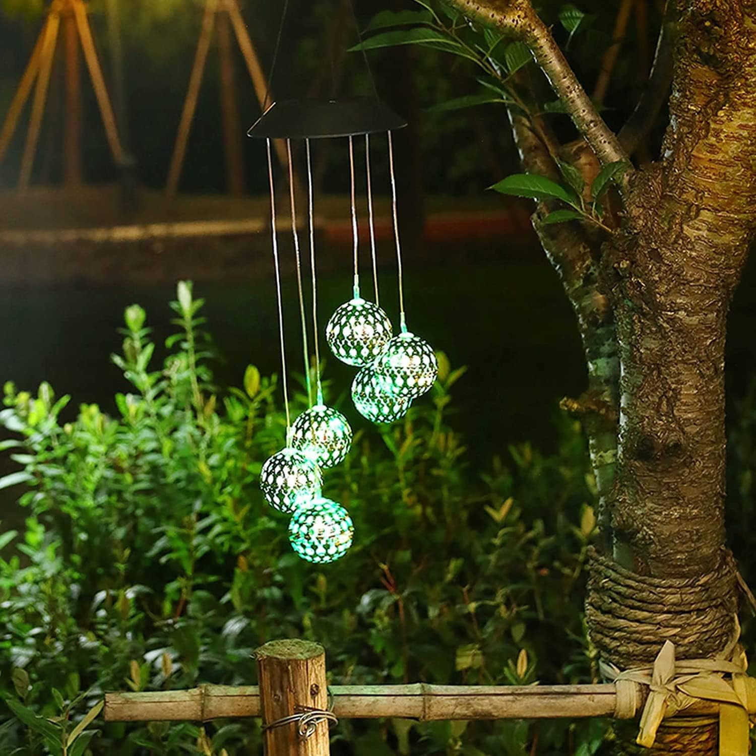 Solar Light Wind Chimes, Outdoor Colorful Wind Chime, Waterproof ...