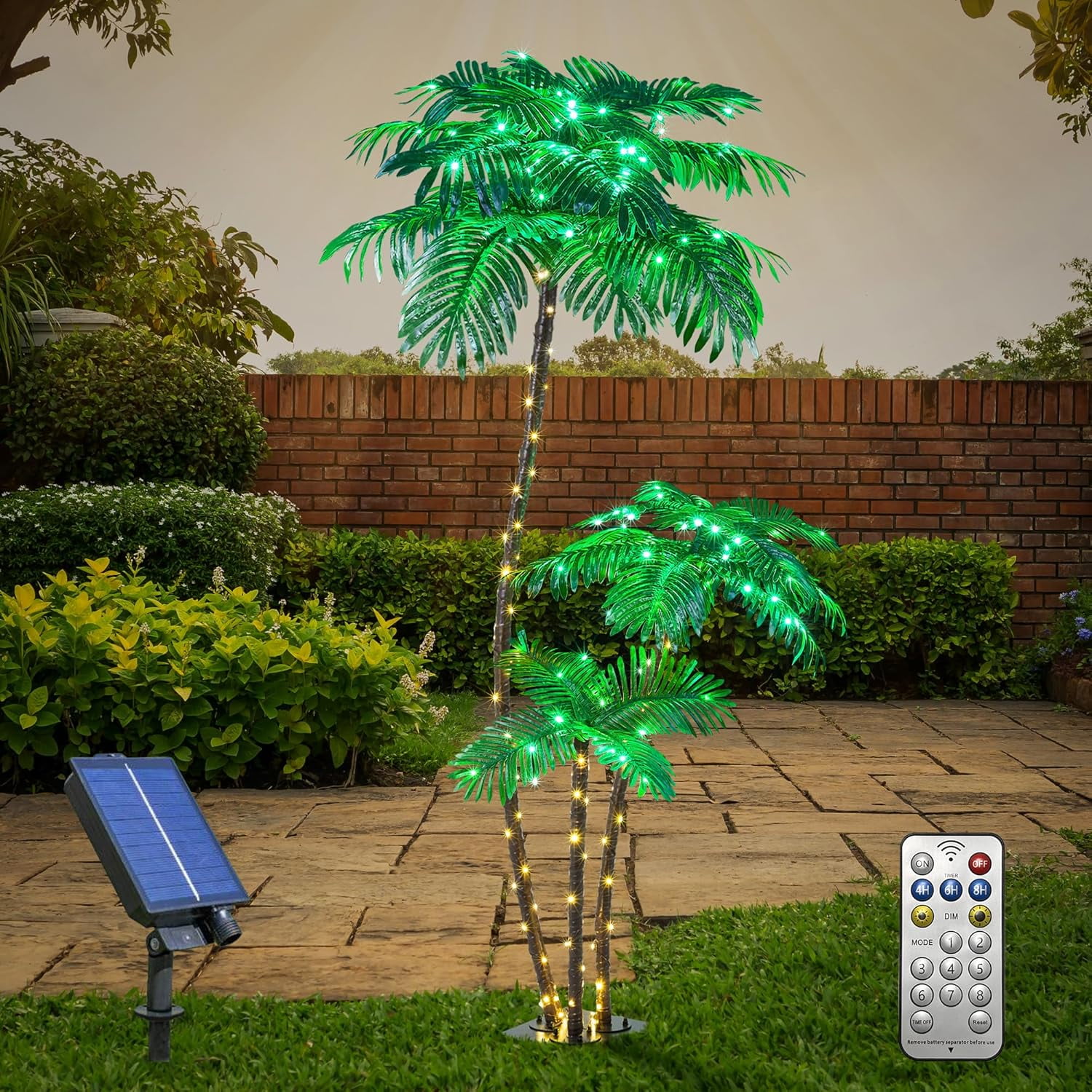 Solar Lighted Artificial Palm Tree 6FT 3FT 2FT Decor for Outdoor 203 ...